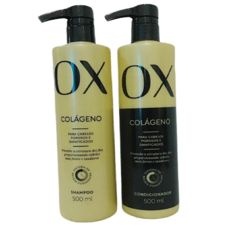 Shampoo e Condicionador Ox Colágeno 500ml (cada) - Kit Shampoo e ...