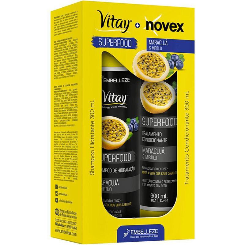Shampoo e condicionador Vitay Novex Superfood Maracujá e Mirtilo - Kit ...