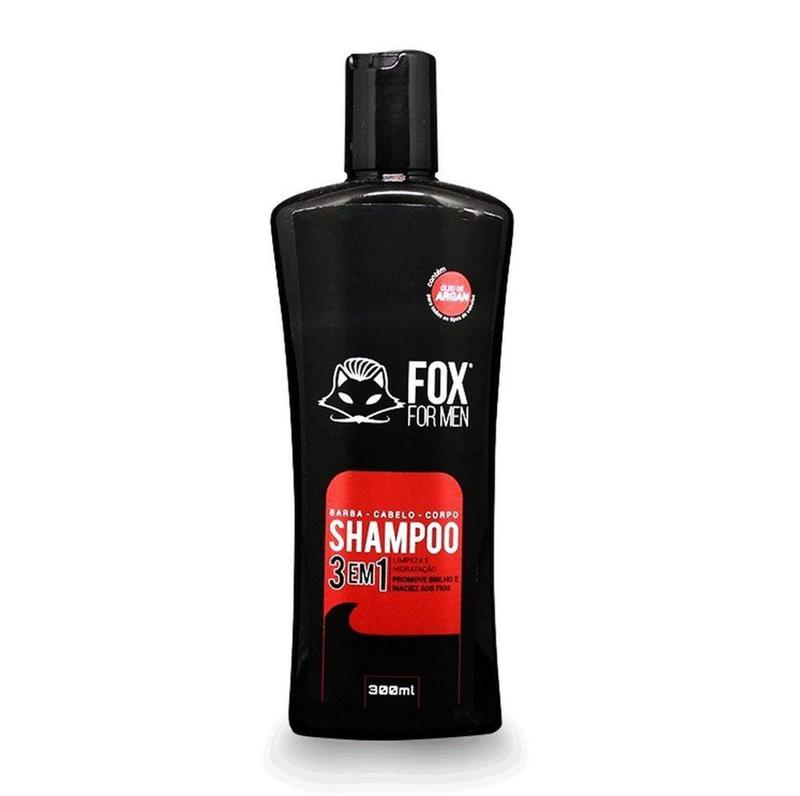 Shampoo Fox For Men 3 em 1 Cabelo e Barba 300ml - Shampoo - Magazine Luiza