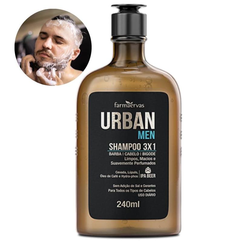 Shampoo Masculino 3x1 Barba Cabelo Bigode Xampu Homem Sem Sal Vegano ...
