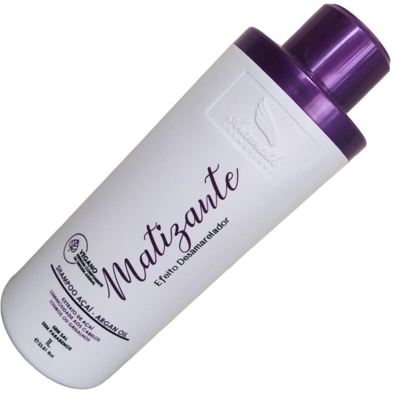 Shampoo Matizante Extrato Açaí Desamarelador 1L Aramath - Shampoo ...