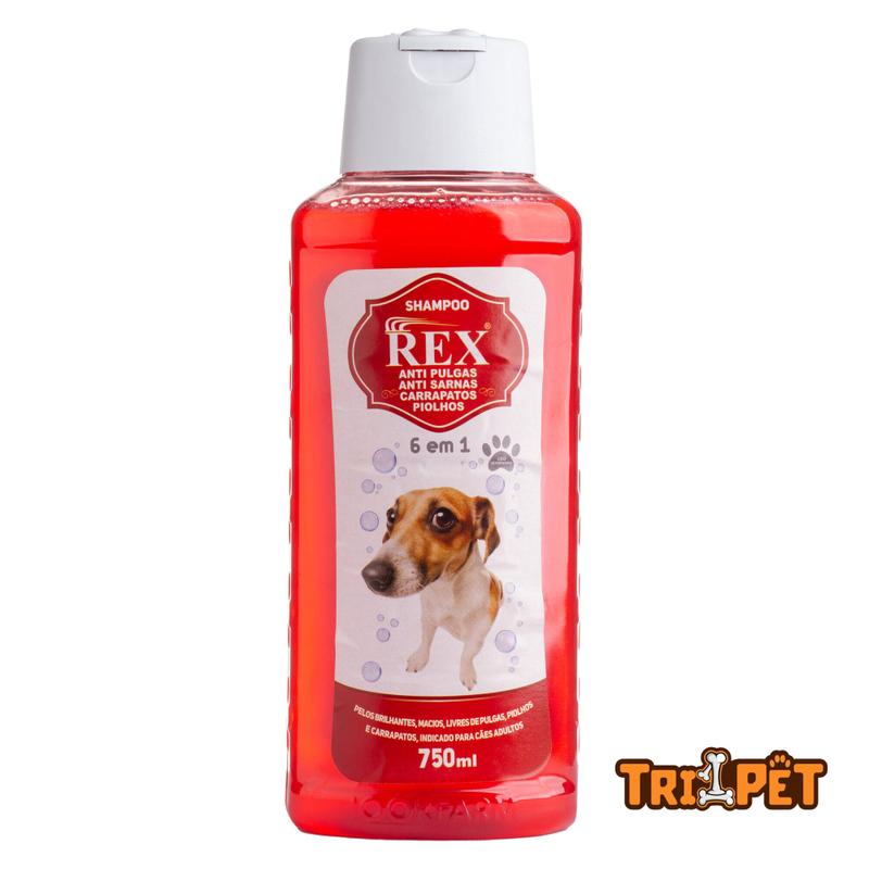 Shampoo Para Cachorro Rex Anti Pulgas Sarna e Carrapatos - 750ml ...