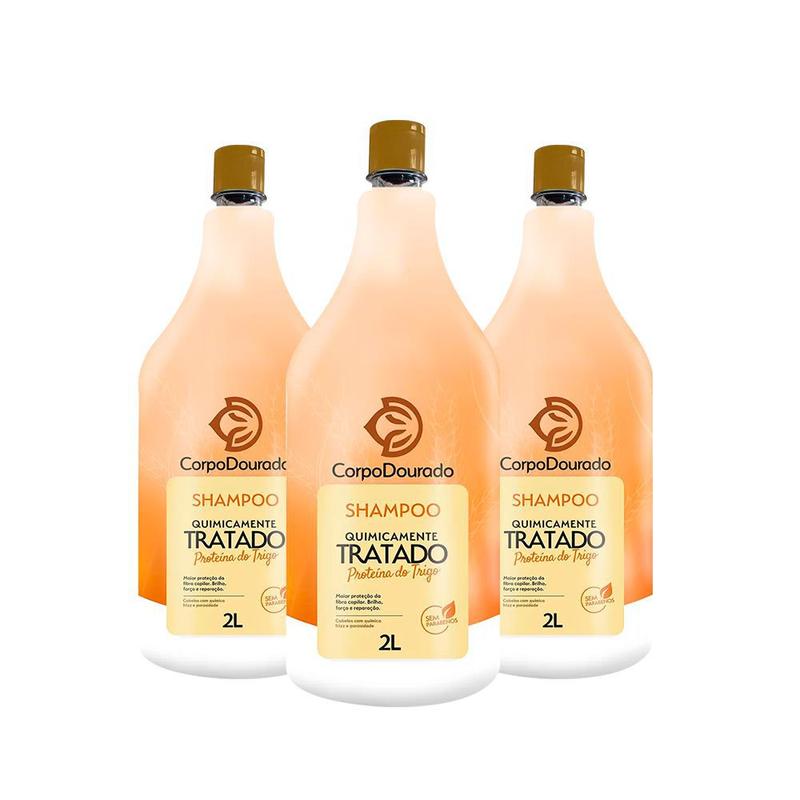 Shampoo Quimicamente Tratado Corpo Dourado de Trigo 2l (Kit com 3 ...