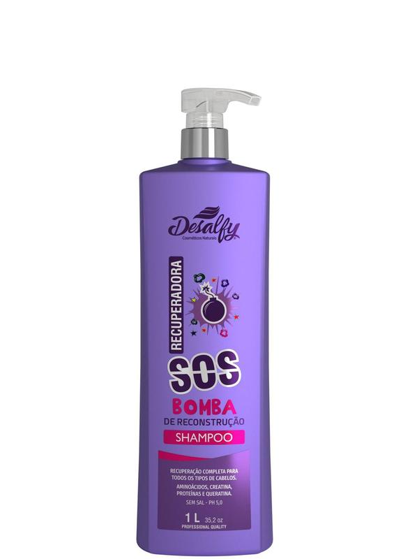 Shampoo Recuperador SOS - 1000ml - Desalfy Cosméticos Naturais - Shampoo - Magazine Luiza