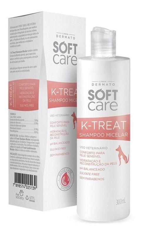 Shampoo Soft Care K-Treat Micelar 300Ml Para Cães E Gatos - Pet Society ...