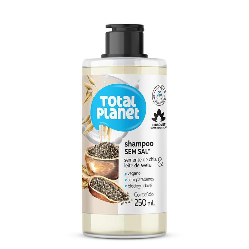 Shampoo Total Planet Sem Sal - Semente de Chia Leite de Aveia - Shampoo ...