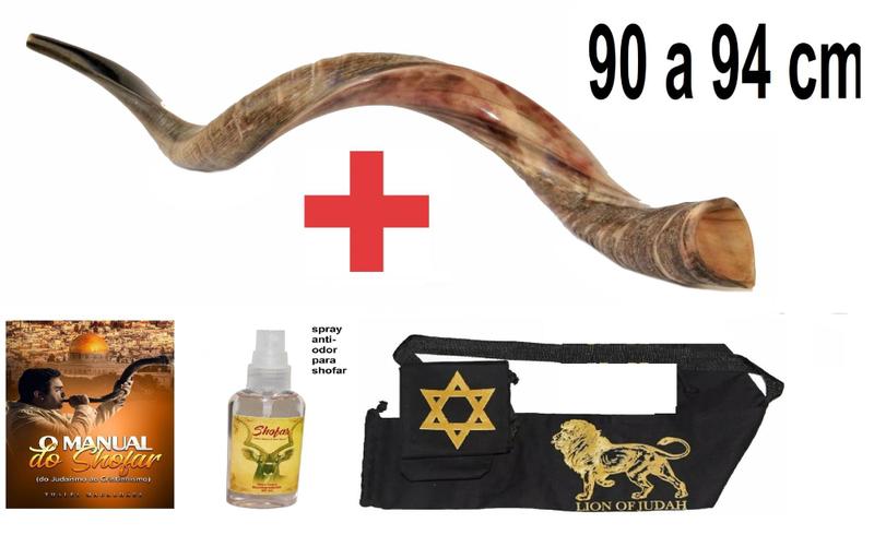Shofar De Chifre Antilope + Livro + Capa - De Israel 90 a 94 cm - Instrumentos de Sopro ...