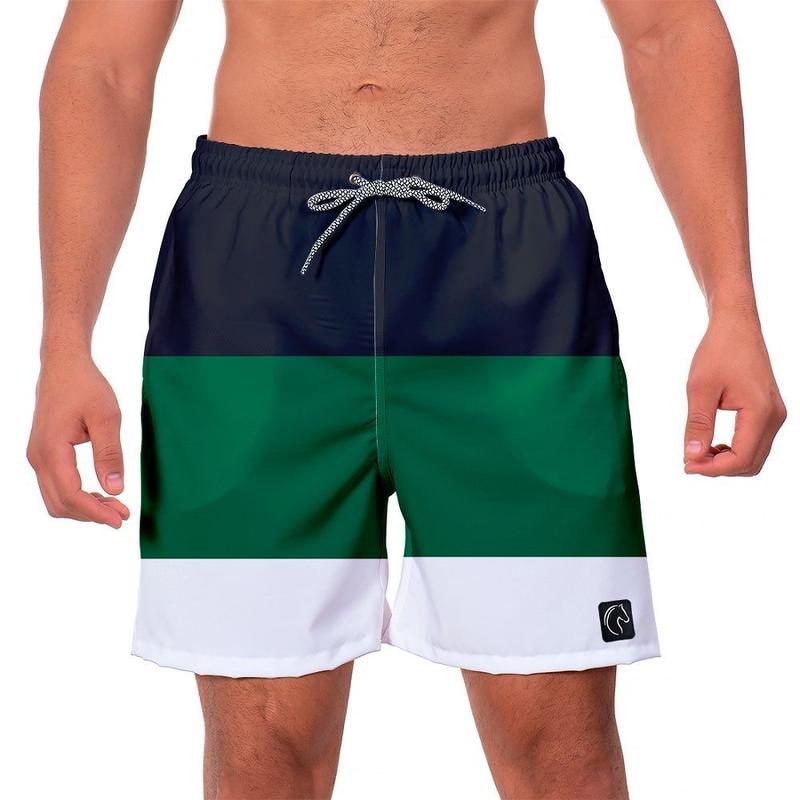 Short Praia Premium Masculino Academia Fitness Caminhada Azul Estampado ...