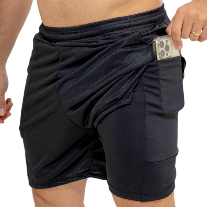 Short Treino Academia Profit Masculino Dupla Camada Respirável Dry Fit ...