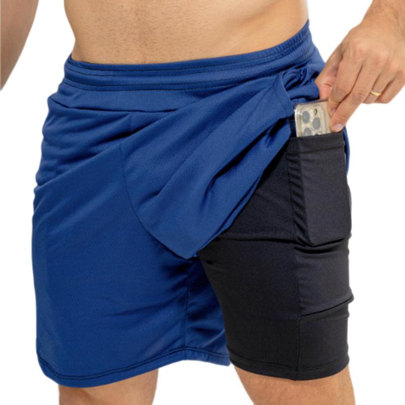 Short Treino Academia Profit Masculino Dupla Camada Respirável Dry Fit ...