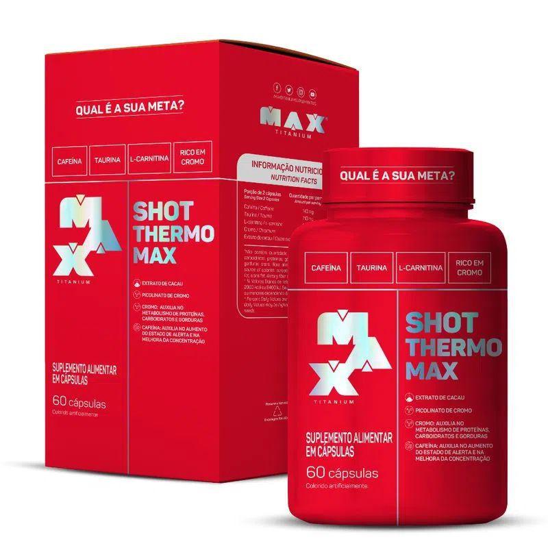 Shot Thermo Max- 60 Cáps - Max Titanium - Termogênico - Magazine Luiza