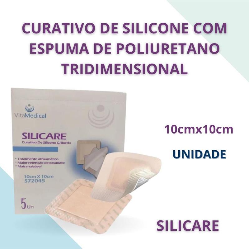 Silicare Curativo De Silicone Com Espuma Poliuretano 10CM X 10CM ...