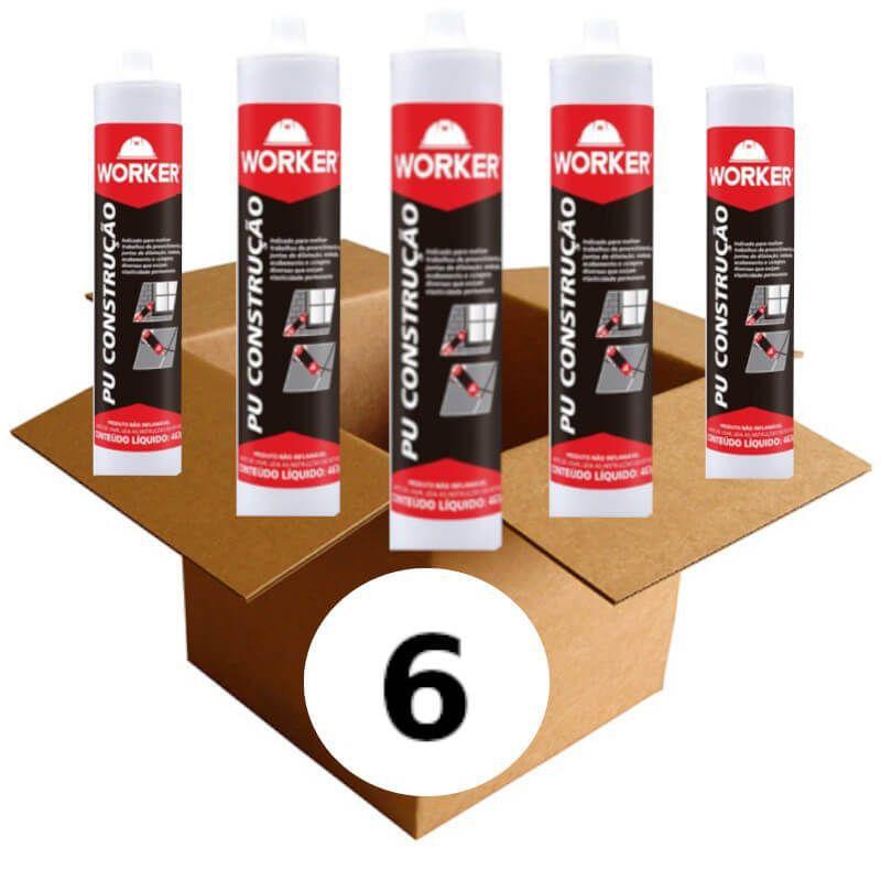 Silicone PU flex 40 preto 400g Worker Caixa 6 unidades - Silicone para ...