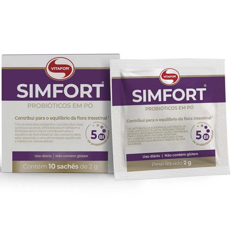 Simfort Sache Probióticos em Pó 10 sachês 2g Vitafor - Lactobacilos ...