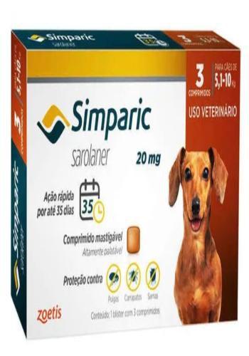 Simparic 20mg 5 A 10kg C/3 Comprimidos - Zoetis - Antipulga e ...