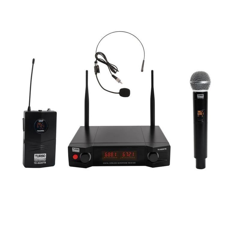Sistema Transmissão Sem Fio e Microfone De Mão E Cabeça Turbo Eletronic ...