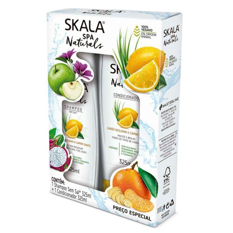 Skala Kit Shampoo+ Condicionador Limão Siciliano/ Capim 325ML - Kit ...