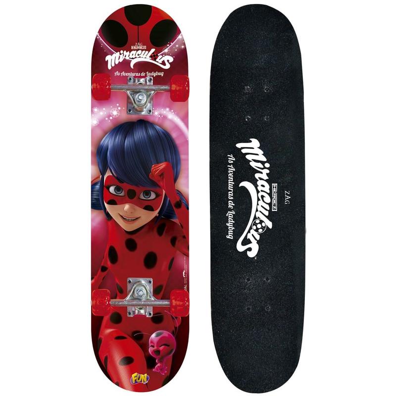 Skate com Acessórios de Segurança - Miraculous - Ladybug - Fun - Skate ...