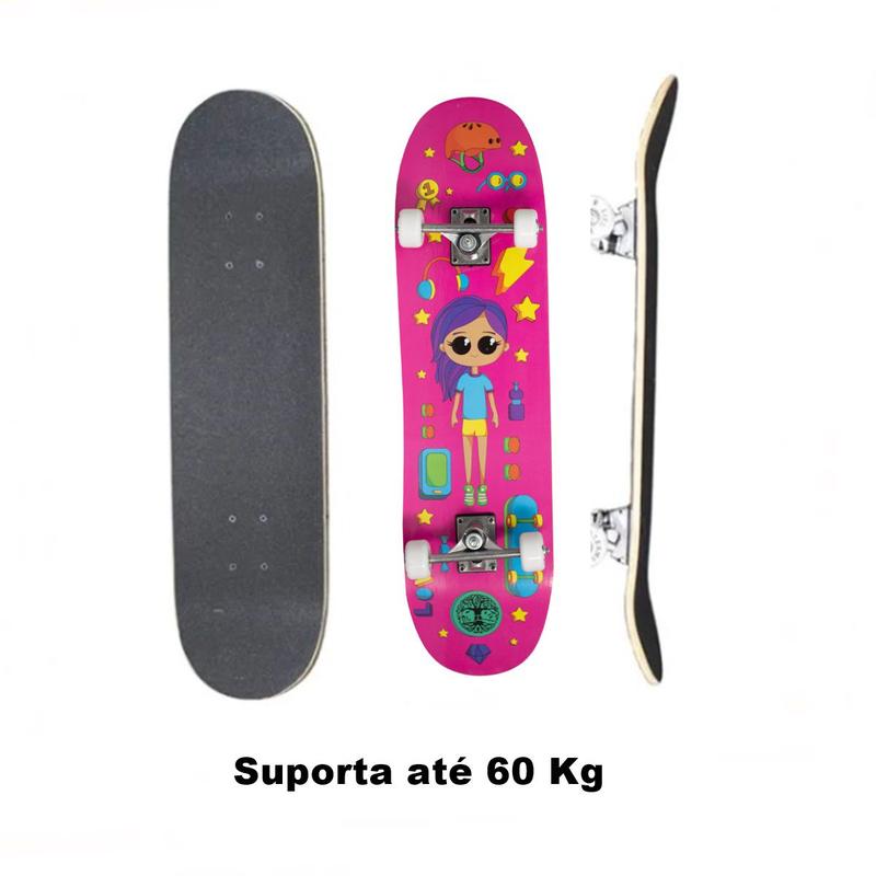 Skate Infantil Menina Montado Cute Doll Life Dreams Kid 60Kg - Skate ...