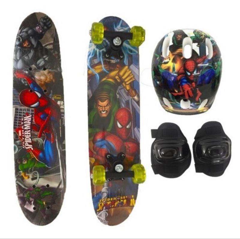 Skate Infantil Menino e menina com Kit Segurança - skt - Skate ...
