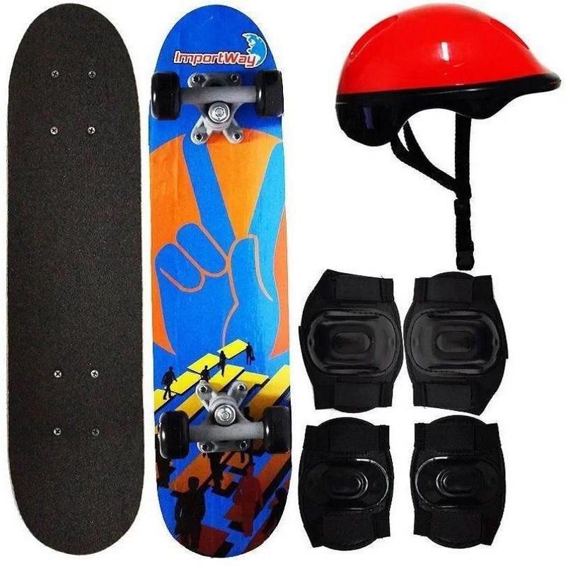 Skate Radical Infantil Com Acessórios De Proteção Importway - Skate ...