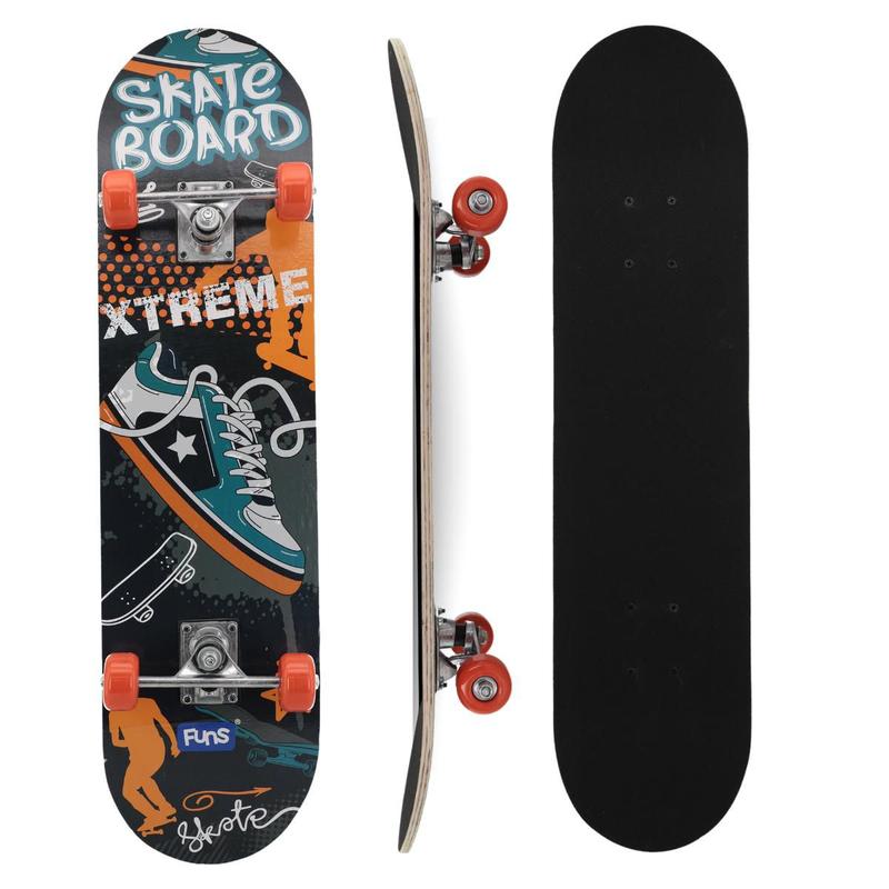 Skate Semi Profissional Completo Truck Juvenil Infantil - Funs - Skate ...