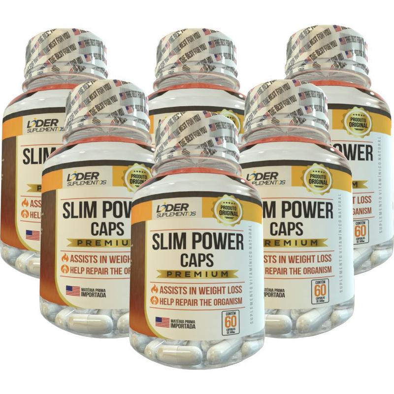 Slim Power Caps - 60 cápsulas 500mg kit com 6 potes - lider vendas ...
