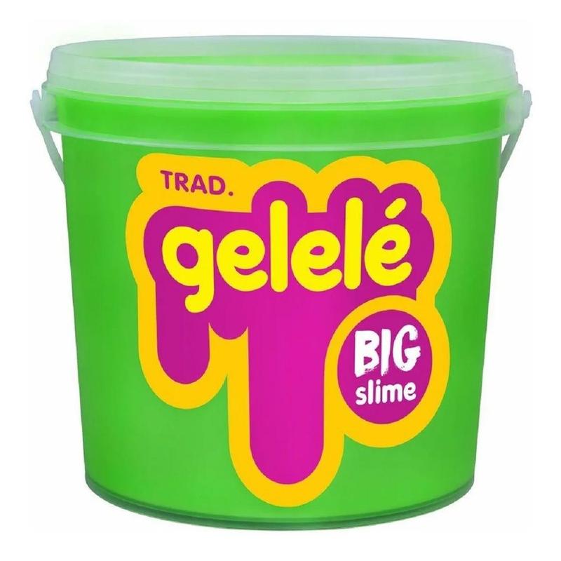 Slime Gelelé Big Slime Tradicional Verde Balde 1,5kg - Gelele - Slime ...
