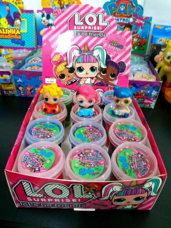 Slime LOL SURPRISE + Boneca com GLITTER (Vários Personagens) Kit 4 ...