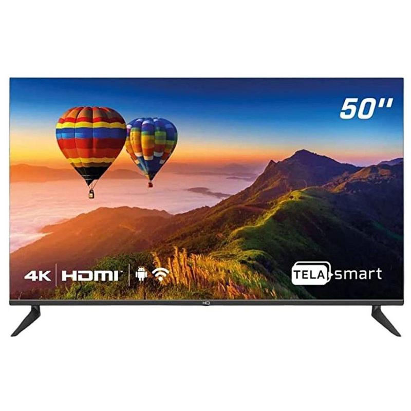 Smart TV 50" HQ 4K Conversor Digital Externo 3 HDMI 2 USB Wi-Fi Android ...