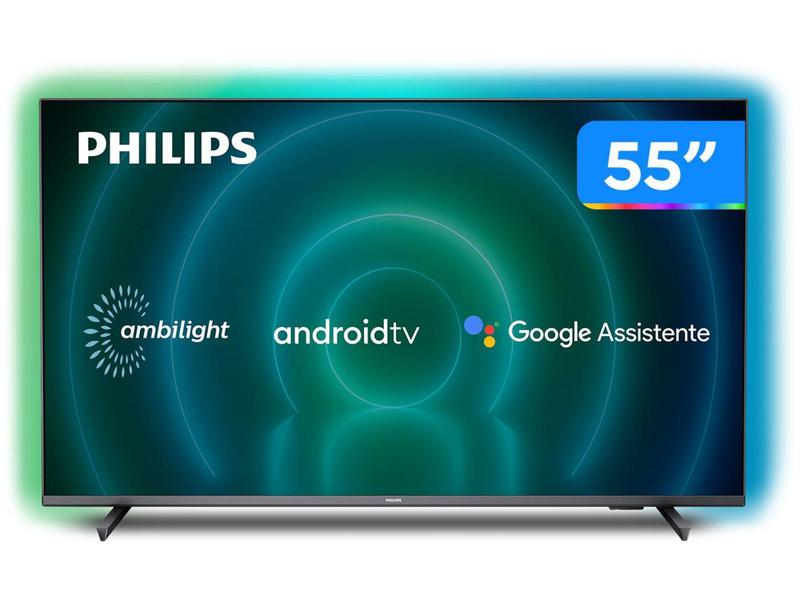 Smart TV 55” 4K UHD D-LED Philips 55PUG7906/78 - Ambilight 60Hz Android ...