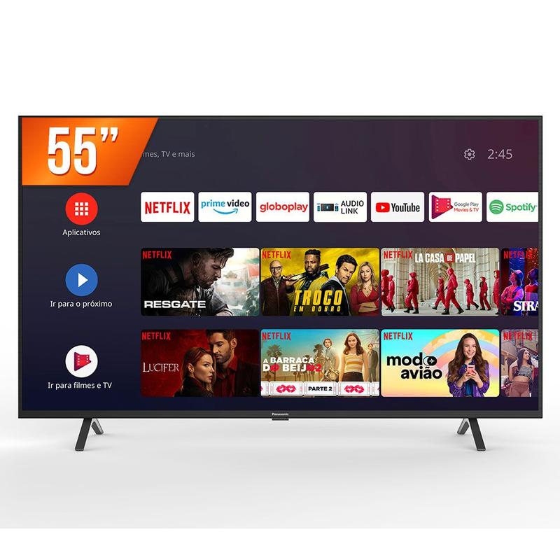 Smart TV Android 55'' LED 4K UHD Panasonic TC-55HX550B 3 HDMI 2 USB ...