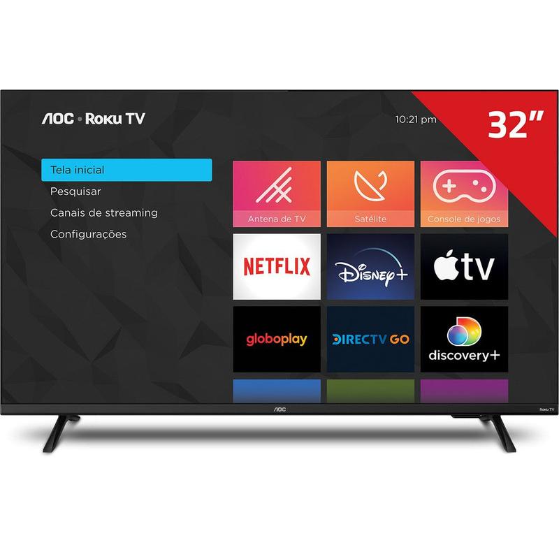 Smart Tv Roku 32 Polegadas Com Wi-Fi Aoc - Smart TV - Magazine Luiza