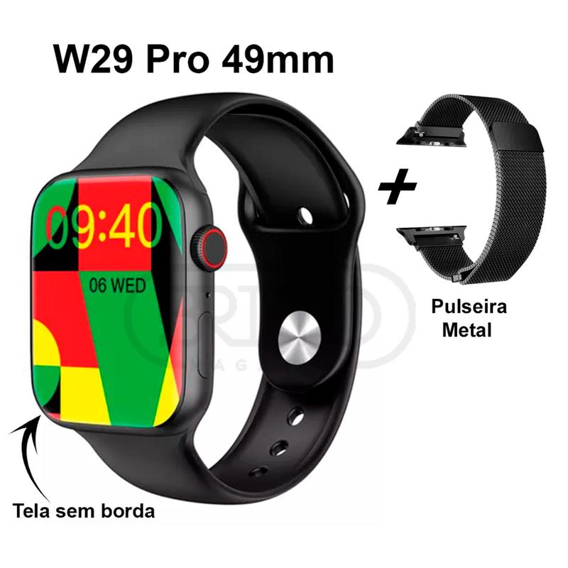 Smart Watch W29 Pro Series 9 Ilha Dinâmica e Borda Infinita + Pulseira ...