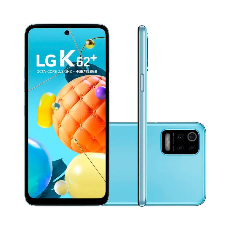 Smartphone LG K62+ 128GB 4GB RAM Tela de 6,59" Câmera Quadrupla Traseira 48MP + 5MP + 5MP + 2MP ...