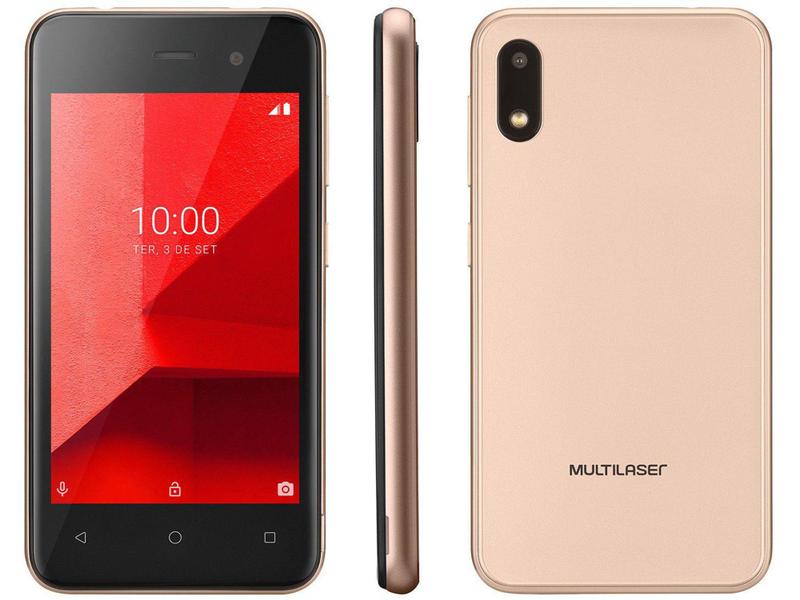 Smartphone Multilaser E Lite 16GB Dourado 3G - Quad-Core 512MB RAM Tela ...