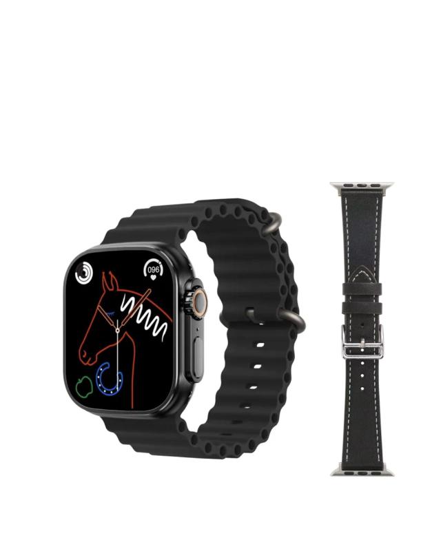 Smartwatch Amax Ultra 49mm Com Nfc Pulseira Couro - Preto - Smartwatch ...