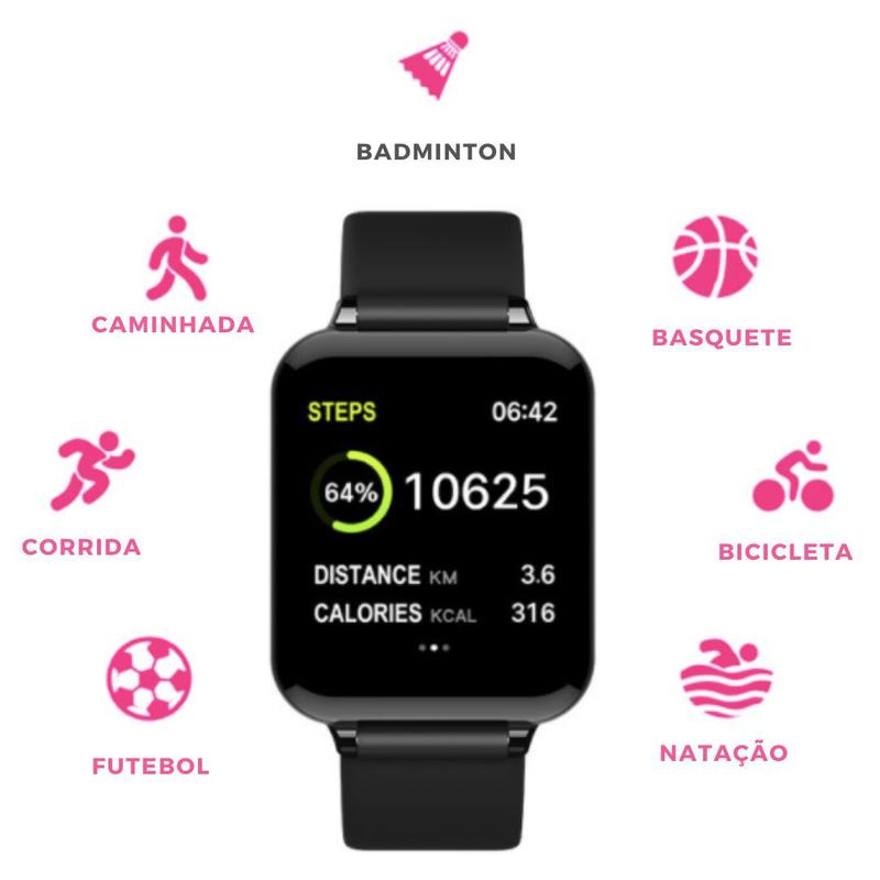 Smartwatch B57 Batimentos Cardíacos Notificações + NFe - WEARFIT ...