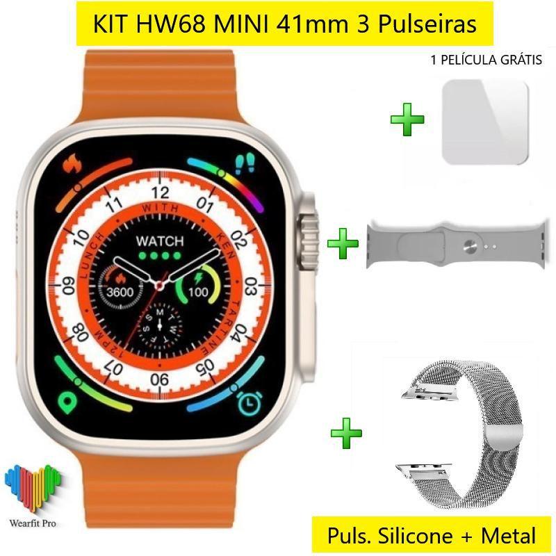 Smartwatch HW68 Ultra Mini Tela 1.75" 41mm HD Nfc redes Sociais Saúde ...