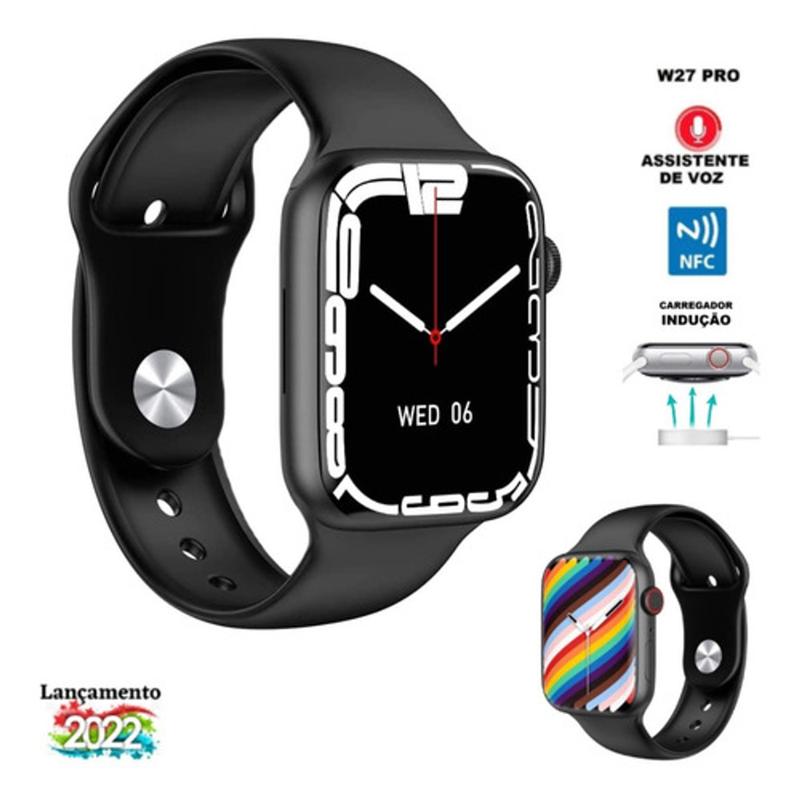 Smartwatch IWO Series 7 W27 PRO 1.75" caixa 44mm Cor Preta - Smartwatch ...