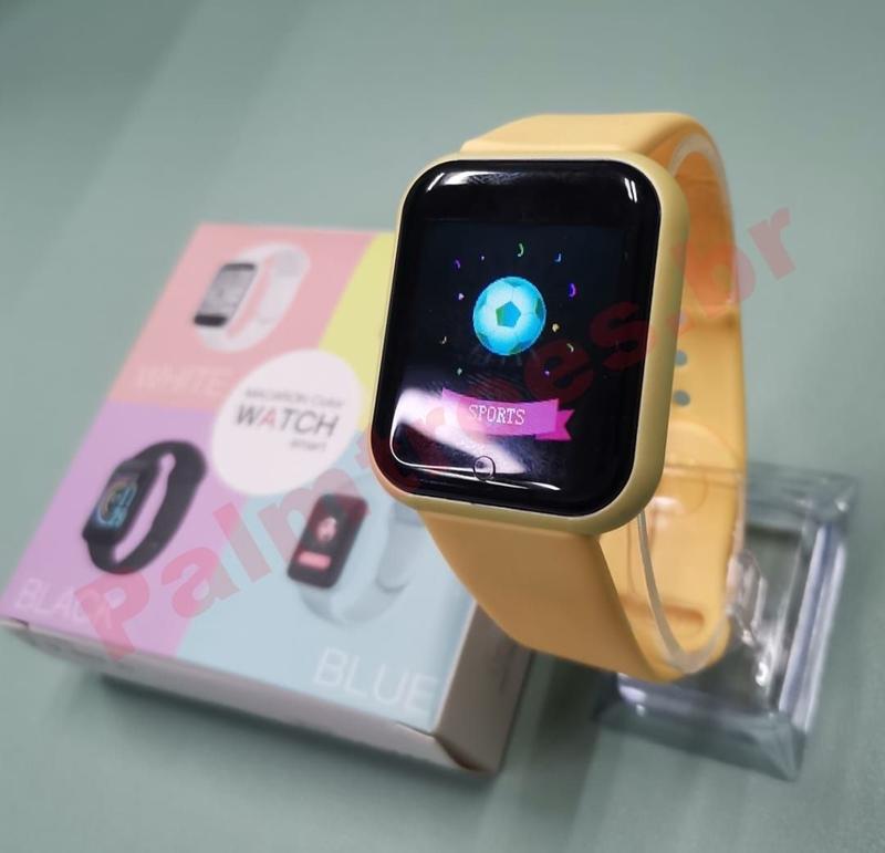 Smartwatch Macaron Inteligente Pro Foto Na Tela Color Amarelo - Smart ...