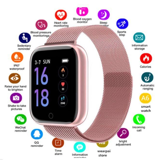 Smartwatch Relógio Inteligente Tfit P70 Cor Rosa com 2 Pulseiras ...