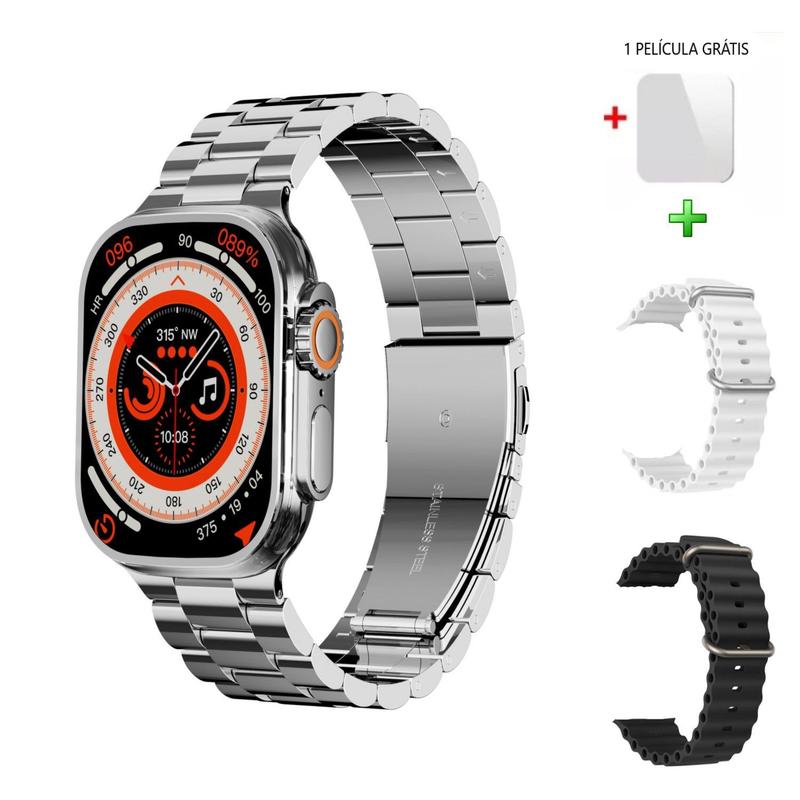 Smartwatch Ultra 9 WS09 Max 49mm 3 puls.+película Linha Gold 24K 8 ...