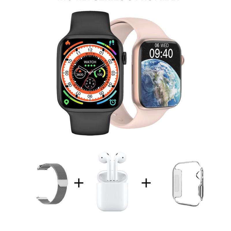 Smartwatch W28 PRO 45mm + 1 Fone de ouvido Bluetooth + 1 Pulseira de ...