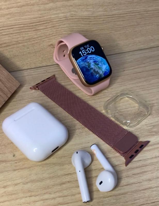 Smartwatch W28 PRO 45mm + 1 Fone de ouvido Bluetooth + 1 Pulseira de ...