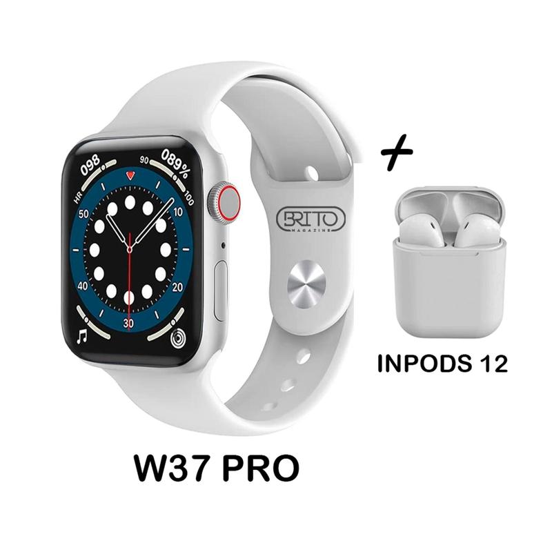 Smartwatch W37 Pro Watch 7 Lançamento Android ios + Fone sem fio i12 ...