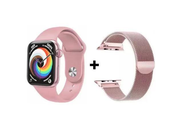 Smartwatch W37 Series 7 Com Tela Infinita + Pulseira Rosa - Smartwatch ...