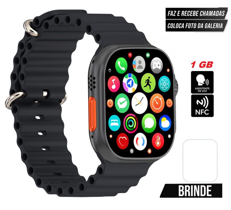 Smartwatch W69 Ultra Series 9 Nfc Tela 2,02 Lançamento Preto - Mike ...