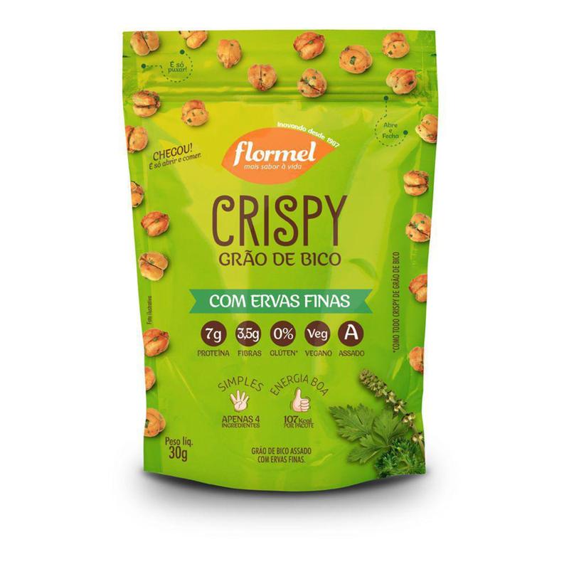 Snack Crispy de Grão de Bico Flormel Ervas Finas Vegano 30g - Comida ...