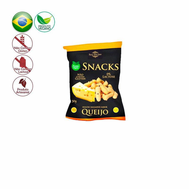 Snacks queijo seu divino s/glúten 0%lactose vegano 50g - Queijo Vegetal ...